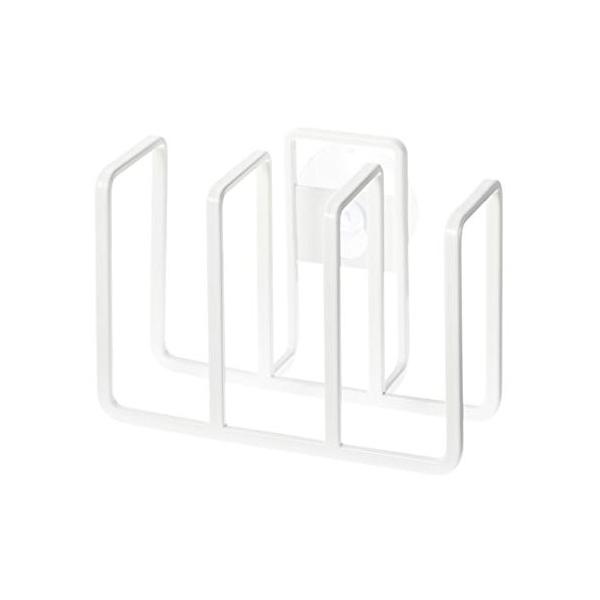 スポンジホルダー キッチン 収納 吸盤付き3連プレート ホワイト 約12．5X7．2X8．5cm 446