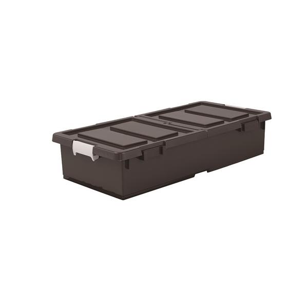 PCコロ付き衣装ケース ベッド下収納ボックス ダークブラウン 446