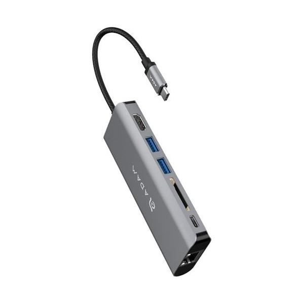 Adam　Elements　AAPADHUBA01GY　CASA　Hub　A01　USB　3.1　Type-C　6ポート　ハブ　(USB　Type-A／Type-C、HDMI、RJ45、SDカード)　グレー 126