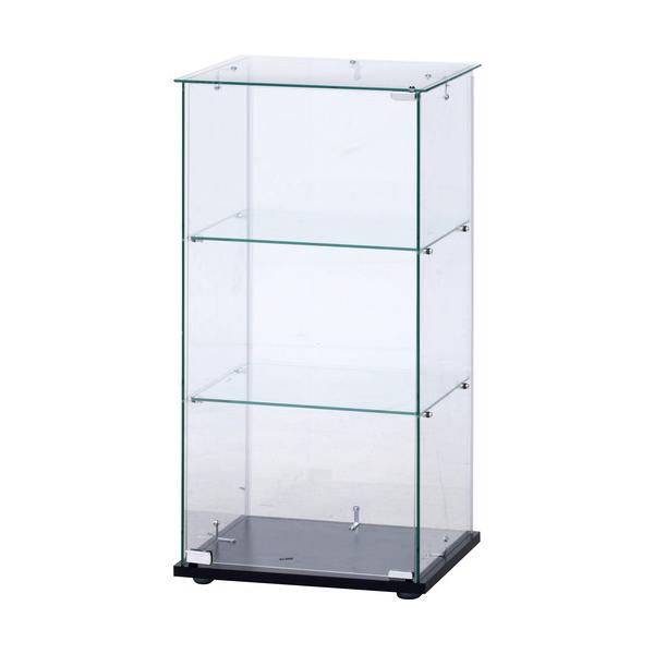 不二貿易 ガラスコレクションケース3段 ブラック 99475  448