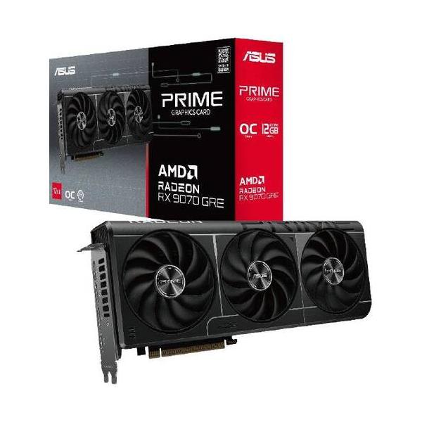 ASUS エイスース 2.5スロット占有 Radeon RX 9070 GRE搭載 グラフィックボード ▼対応バス：PCI-Express5.0 ▼ビデオチップ：Radeon RX 9070 GRE ▼バス幅：192bit ▼メモリクロック...