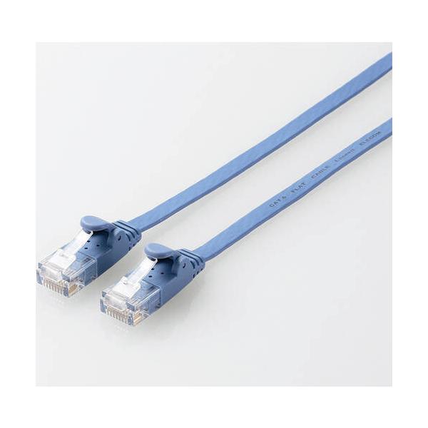 ELECOM エレコム Cat6 LANケーブル(フラット) 7m ▼コネクタ形状1：RJ-45 ▼コネクタ形状2：RJ-45 ▼カテゴリ：6 ▼長さ：7m ▼太さ：スリム ▼ケーブル色：ブルー