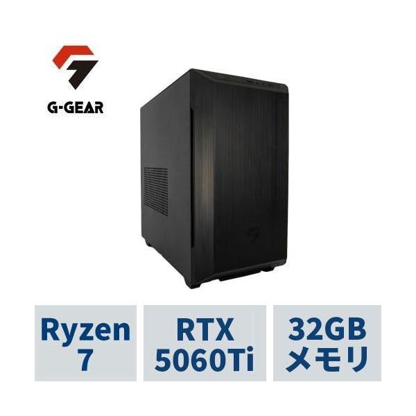 eX.computer イーエックスコンピュータ G-GEAR Aim 即納モデル ゲーミングデスクトップPC　GeForce RTX 5060 Ti 搭載 ▼CPU名称：AMD Ryzen7 ▼CPU型番（周波数）：7700 ▼メモリ（標...