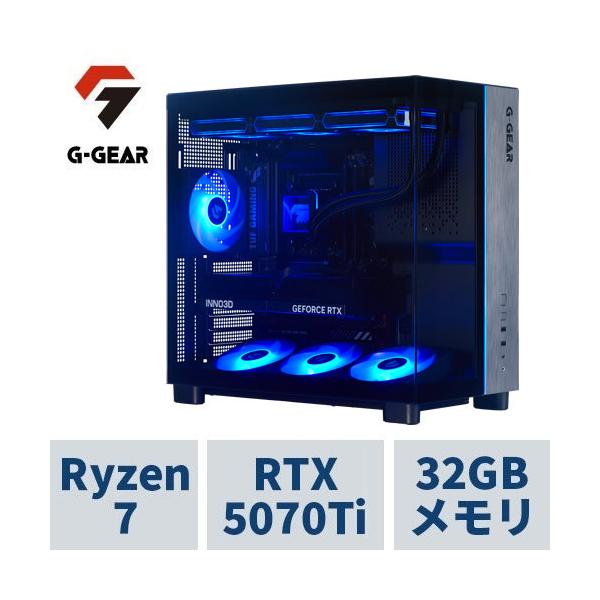 eX.computer イーエックスコンピュータ G-GEAR 即納モデル ゲーミングデスクトップPC GeForce RTX 5070 Ti 搭載 ▼CPU名称：AMD Ryzen7 ▼CPU型番（周波数）：9800X3D ▼メモリ（種類...