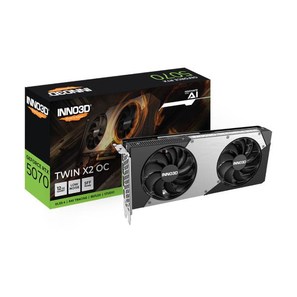 inno3D イノスリーディ 2スロット占有 GeForce RTX 5070搭載 グラフィックボード ▼対応バス：PCI-Express5.0 x16 ▼ビデオチップ：GeForce RTX 5070 ▼コアクロック：2542MHz ▼バ...