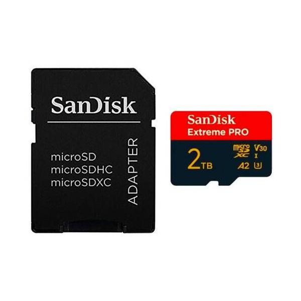 SanDisk サンディスク Extreme Pro　microSDXCカード　2TB ▼規格：microSDXC UHS-I ▼容量：2TB ▼変換アダプタ：付属
