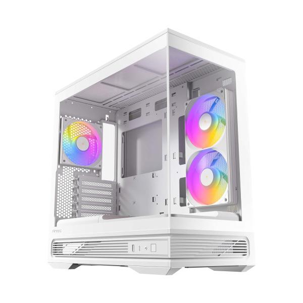 Antec アンテック ピラーレス式 MicroATX対応PCケース ▼カラー：ホワイト ▼ピラーレス：対応 ▼サイドパネル：ガラス ▼対応マザー形式：Micro ATX 、Mini-ITX ▼後面ファン：120mm x1(搭載) ▼側面フ...