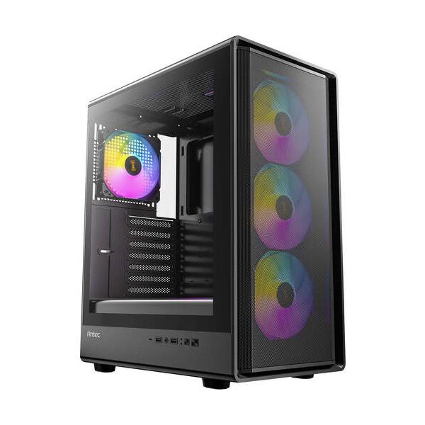 Antec アンテック 強化ガラスパネル搭載 冷却型ミドルタワーPCケース ▼カラー：ブラック系 ▼サイドパネル：ガラス ▼対応マザー形式：ATX 、Micro ATX 、Mini-ITX ▼対応電源：ATX ▼前面ファン：140mm x3...