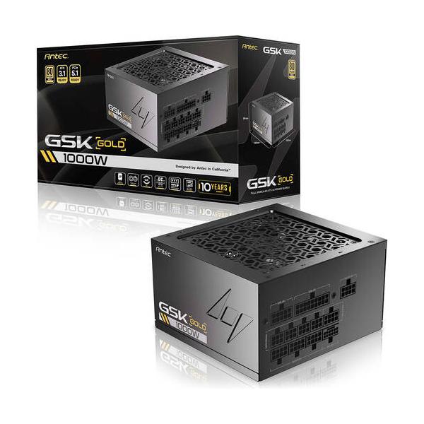 Antec アンテック 80PLUS GOLD 認証取得 高効率高耐久電源ユニット ▼規格：ATX12V Ver 3 ▼定格出力：1000W ▼80PLUS認証：GOLD ▼奥行：140mm