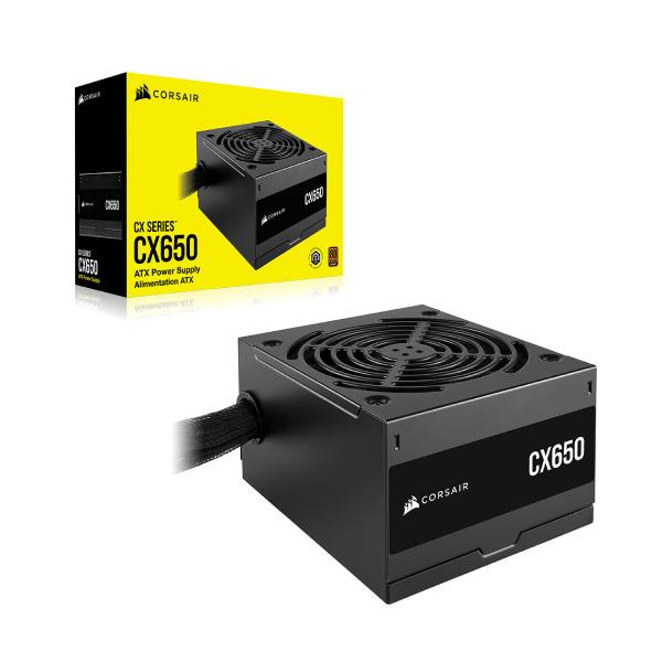 CORSAIR コルセア 80PLUS BRONZE認証取得 650W電源 ▼規格：ATX12V Ver 2 ▼定格出力：650W ▼80PLUS認証：BRONZE ▼奥行：125mm