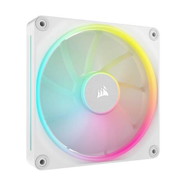 CORSAIR コルセア RGB LED搭載 140 mm角ファン　増設用 ▼サイズ：14cm ▼（最大）ファン回転数：2000rpm ▼LED：ARGB ▼フレームカラー：ホワイト ▼接続方式：4pin (PWMファン)