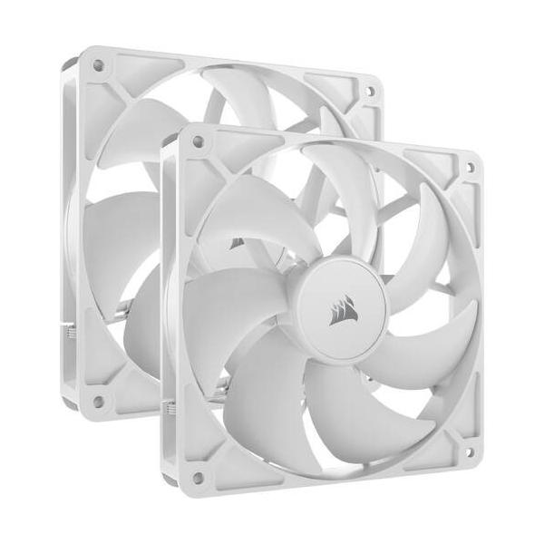 CORSAIR コルセア 140mm PWMファン 2個入り ▼サイズ：14cm ▼（最大）ファン回転数：1700rpm ▼フレームカラー：ホワイト ▼接続方式：4pin (PWMファン)