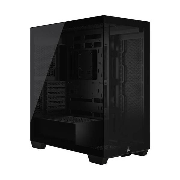 CORSAIR コルセア 背面コネクタ対応のピラーレスPCケース Fan未搭載モデル ▼カラー：ブラック系 ▼ピラーレス：対応 ▼サイドパネル：ガラス ▼背面コネクタ：対応 ▼重量：9.7kg ▼内部3.5インチベイ：2 ▼内部2.5インチ...