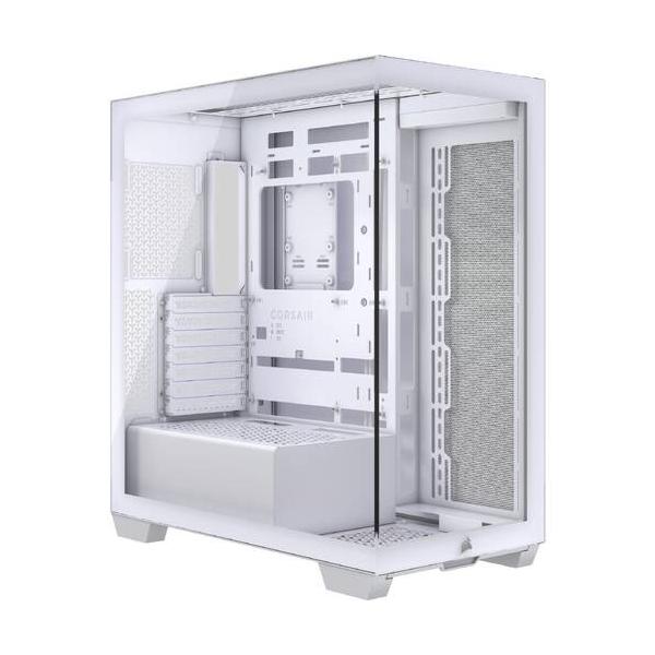 CORSAIR コルセア 背面コネクタ対応のピラーレスPCケース Fan未搭載モデル ▼カラー：ホワイト ▼ピラーレス：対応 ▼サイドパネル：ガラス ▼背面コネクタ：対応 ▼重量：9.7kg ▼内部3.5インチベイ：2 ▼内部2.5インチベ...