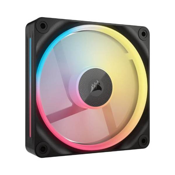 CORSAIR コルセア 外周と軸受け部分にLED搭載 リバースローター設計 25mm厚 120mm角ファン　拡張用単品モデル ▼サイズ：12cm ▼（最大）ファン回転数：2400rpm ▼LED：ARGB ▼フレームカラー：ブラック系