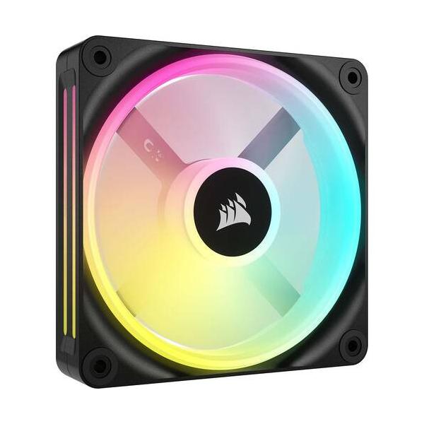 CORSAIR コルセア RGB LED搭載の120 mmファン （ファン増設用） ▼サイズ：12cm ▼（最大）ファン回転数：2400rpm ▼LED：ARGB ▼フレームカラー：ブラック系 ▼接続方式：4pin (PWMファン)