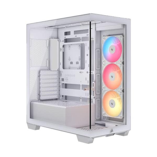 CORSAIR コルセア 背面コネクタ対応 ピラーレスデザイン E-ATX対応 ミドルタワーPCケース ▼カラー：ホワイト ▼ピラーレス：対応 ▼サイドパネル：ガラス ▼背面コネクタ：対応 ▼対応マザー形式：E-ATX、ATX 、Micro...