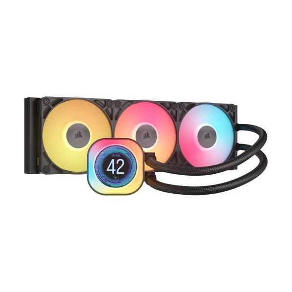 CORSAIR コルセア ポンプヘッドにLCDスクリーン搭載 360mmラジエーター 一体型水冷CPUクーラー ▼対応ソケット intel：1851/1700 ▼対応ソケット AMD：AM5/AM4 ▼ファンサイズ：120mm×3 （360...