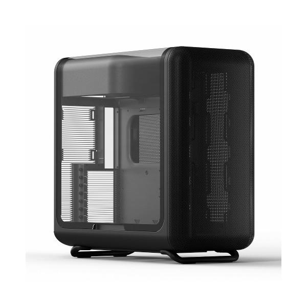 HYTE 曲面強化ガラス搭載 ラウンドデザインE-ATX対応PCケース ▼カラー：ブラック系 ▼サイドパネル：ガラス ▼対応マザー形式：E-ATX、ATX 、Micro ATX、Mini-ITX ▼重量：11.7kg ▼5インチベイ：0 ▼...