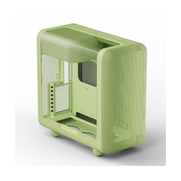 HYTE 曲面強化ガラス搭載 ラウンドデザインE-ATX対応PCケース ▼カラー：グリーン系 ▼サイドパネル：ガラス ▼対応マザー形式：E-ATX、ATX 、Micro ATX、Mini-ITX ▼重量：11.7kg ▼5インチベイ：0 ▼...