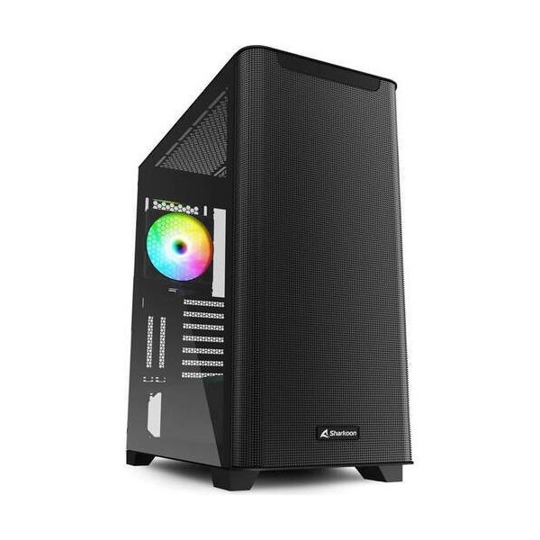 Sharkoon シャークーン ミドルタワーPCケース サイドパネルに強化ガラス採用 ▼カラー：ブラック系 ▼サイドパネル：ガラス ▼対応マザー形式：E-ATX、ATX 、Micro ATX、Mini-ITX ▼重量：7.2kg ▼内部3....