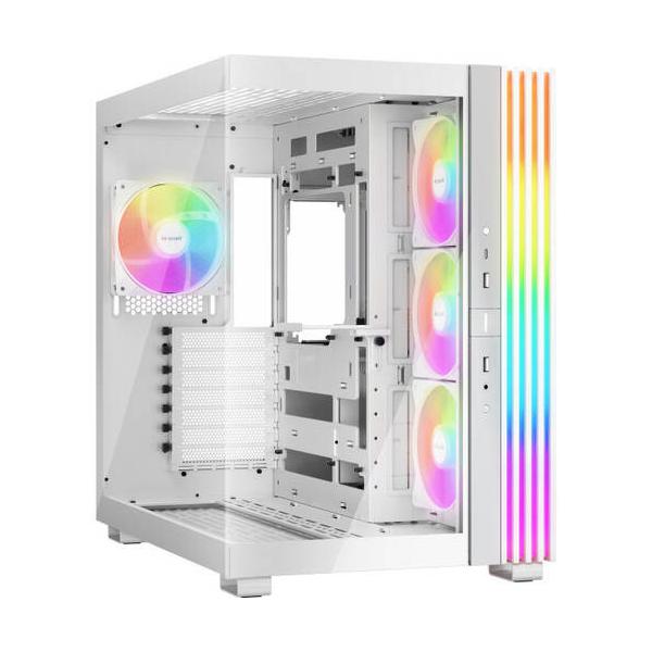 be quiet! ビークアイエット ピラーレスケース ミドルタワーPCケース ▼カラー：ホワイト ▼ピラーレス：対応 ▼サイドパネル：ガラス ▼対応マザー形式：ATX 、Micro ATX 、Mini-ITX ▼重量：12.1kg ▼内部...