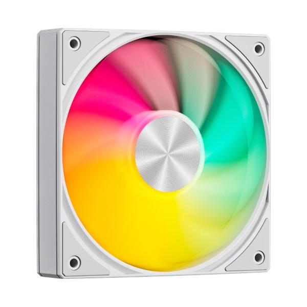 upHere　アップヒア 共振やノイズを抑制するラバーパッド　120mm角ファン ▼サイズ：12cm ▼（最大）ファン回転数：1650rpm ▼LED：ARGB ▼フレームカラー：ホワイト ▼接続方式：4pin (PWMファン)