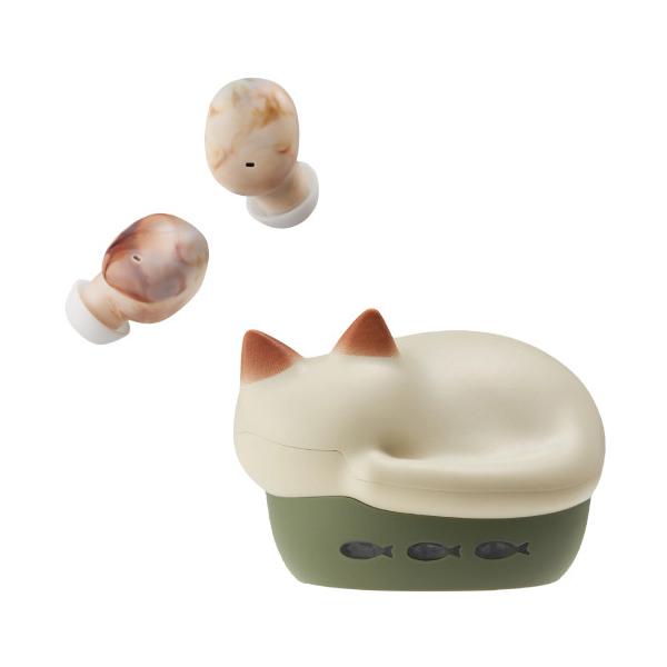 Radius 音声アナウンスは猫の声 充電ケースのバッテリー残量がわかる「おさかなLED」 ▼種類：イヤホン ▼USB（PC）：× ▼ワイヤレス機能：Bluetooth