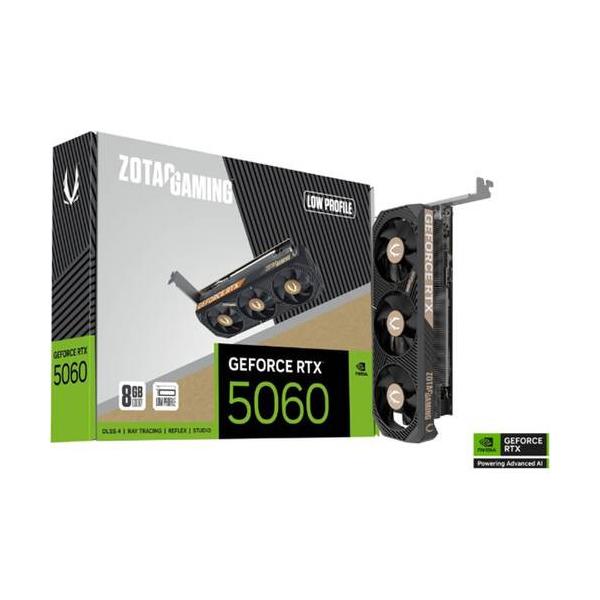 ZOTAC ゾタック 2スロット占有 GeForce RTX 5060搭載 グラフィックボード Lowprofile対応 ▼ビデオチップ：GeForce RTX 5060 ▼コアクロック：2497MHz ▼搭載メモリ：8GB GDDR7