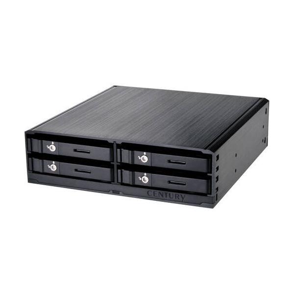 CENTURY センチュリー 5インチベイに2.5インチSATA HDD/SSDを最大4台まとめて搭載可能なリムーバブルラック