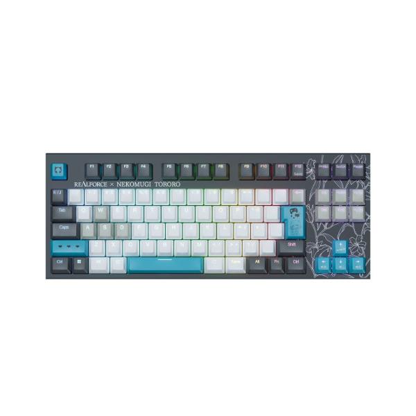 Topre 東プレ 人気VTuber「猫麦とろろ」がコラボレーションしたゲーミングキーボード 数量限定生産 ▼有線接続方式：USB ▼言語：日本語(JP) ▼キーレイアウト：テンキーレス ▼キースイッチ：静電容量無接点方式 ▼バックライト：...