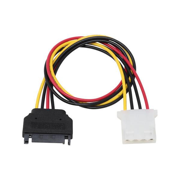 AINEX アイネックス SATA電源コネクタをペリフェラル電源コネクタに変換　電源変換ケーブル ▼コネクタ数：2 ▼コネクタ形状1：15pinオス ▼コネクタ形状2：4pinメス ▼長さ：30cm