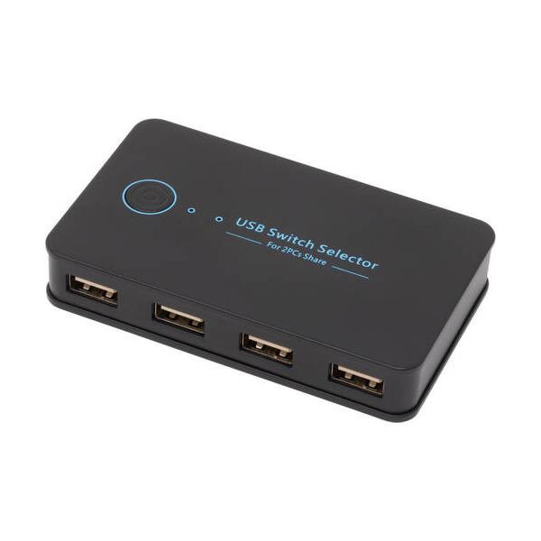 AINEX アイネックス 有線リモコン付USB切替器 2PC・4ポート ▼USB機器側コネクタ形状：Aコネクタ メス/Bコネクタ メス ▼PC側コネクタ数：2 ▼切替内容（PC：周辺機器）：2：4 ▼幅：96mm ▼奥行：58mm ▼高さ：...