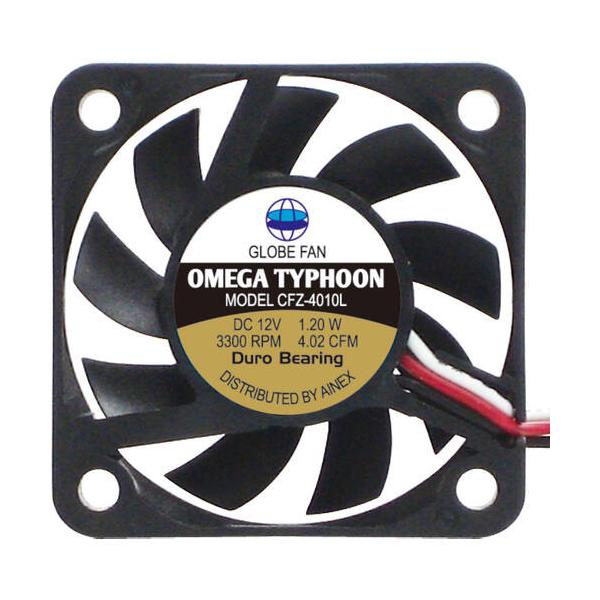 AINEX アイネックス Duroベアリング搭載、ケース用ファン40mm角、厚さ10mmの薄型タイプ ▼サイズ：4cm ▼（最大）ファン回転数：3300rpm ▼LED：LED非搭載 ▼フレームカラー：ブラック系 ▼接続方式：3pin