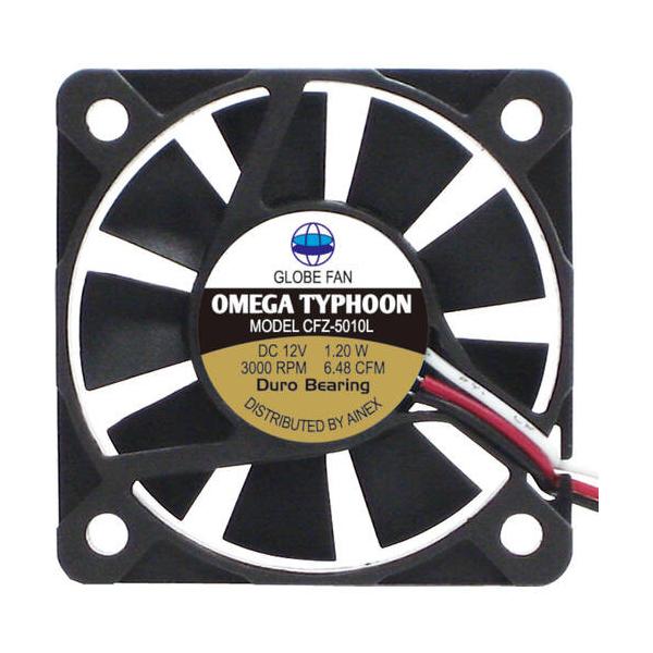 AINEX アイネックス Duroベアリング搭載、ケース用ファン50mm角、厚さ10mmの薄型タイプ ▼サイズ：5cm ▼（最大）ファン回転数：3000rpm ▼LED：LED非搭載 ▼フレームカラー：ブラック系 ▼接続方式：3pin