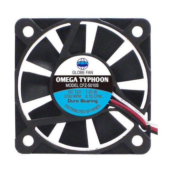 AINEX アイネックス Duroベアリング搭載、ケース用ファン50mm角、厚さ10mmの薄型タイプ ▼サイズ：5cm ▼（最大）ファン回転数：3700rpm ▼LED：LED非搭載 ▼フレームカラー：ブラック系 ▼接続方式：3pin