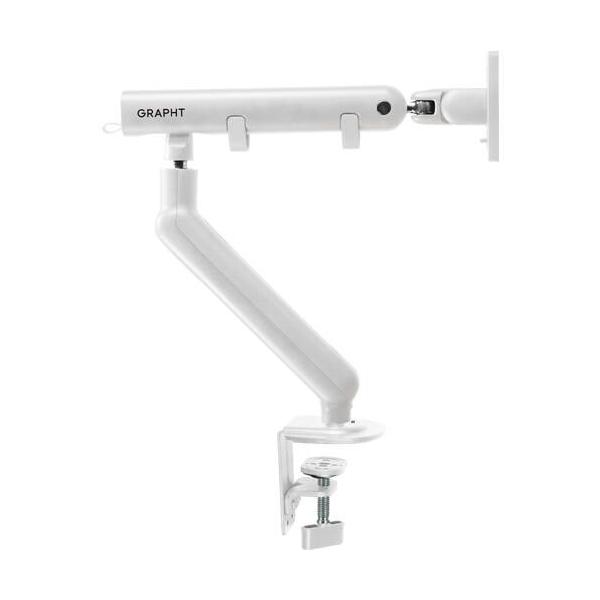 GRAPHT 34インチまで対応 メカニカルスプリング搭載 モニターアーム ▼VESA：75×75/100×100 ▼パン：○ ▼チルト：○ ▼クランプ：○ ▼グロメット：○ ▼台数：1台用