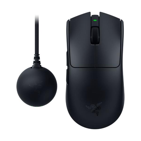 Razer レイザー 超軽量左右対称型ワイヤレス e スポーツゲーミングマウス ▼有線接続：USB ▼無線接続：USB ▼センサー方式：光学式 ▼ボタン数：6 ▼幅：64mm ▼奥行：128mm ▼高さ：40mm ▼色：黒系 ▼左右対称：○...