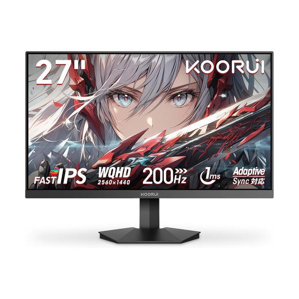 KOORUI Fast IPSパネル採用 ゲーミングモニター ▼駆動方式：FAST IPS 型 ▼表面処理：アンチグレア ▼液晶パネルサイズ：27型 ▼視野角（水平）：178度 ▼視野角（垂直）：178度 ▼最大表示色数：1670万色 ▼最...