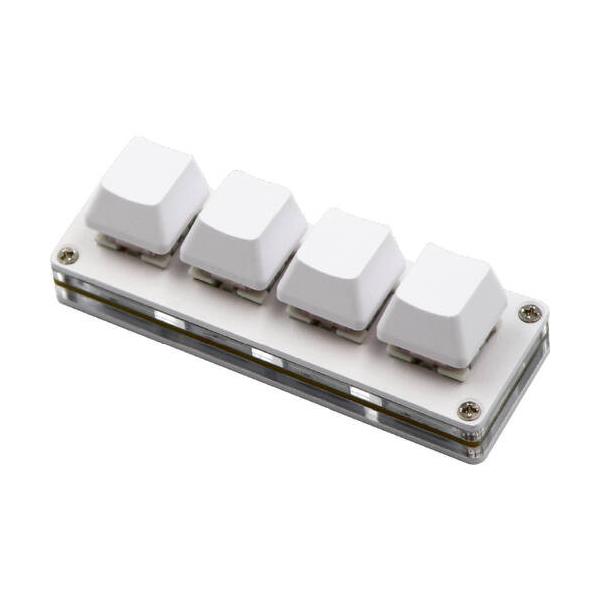 ITPROTECH アイティプロテック 自由にカスタムできる4キー小型キーボード ▼有線接続方式：USB ▼キーレイアウト：特殊配列 ▼キースイッチ：メカニカルスイッチ ▼スイッチ詳細：赤軸 ▼バックライト：RGB ▼カラー：白系 ▼Win...