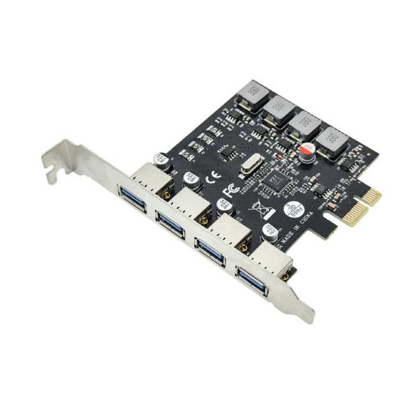 AREA エアリア 増設PCI Express x1接続 USB3.0 x4ポート増設ボード ▼規格：USB3.0 ▼外部コネクタ数：4