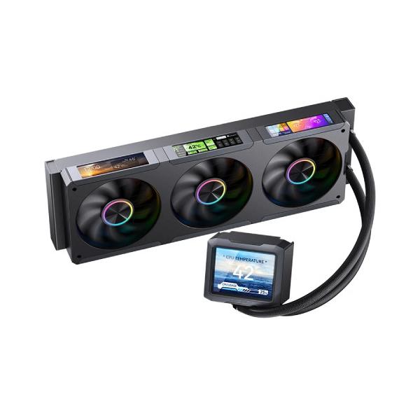 JONSBO ジョンスボ ウォーターブロック、ファンフレームに合計4基のLCDを搭載 360mmラジエーター 一体型水冷クーラー ▼対応ソケット intel：1851/1700 ▼対応ソケット AMD：AM5/AM4 ▼ファンサイズ：120...