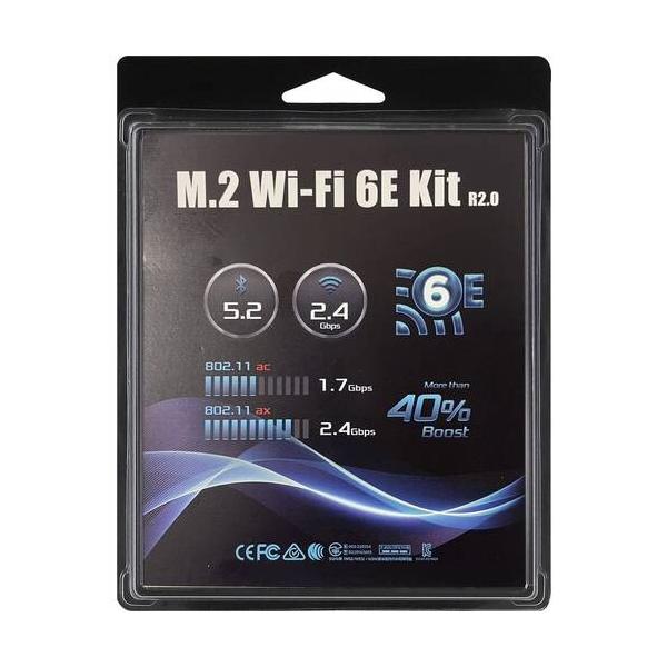 ASRock アスロック Intel Wi-Fi 6E AX210モジュールとアンテナ2本を同梱した、DeskMini/DeskMeetシリーズ用Wi-Fiキット ▼規格：IEEE 802.11ax/ac/n/g/a/b ▼インターフェース...