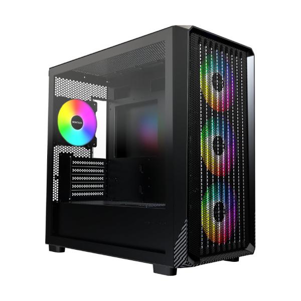 MONTECH メタル調のフロントメッシュパネル MicroATX対応　PCケース ▼カラー：ブラック系 ▼サイドパネル：ガラス ▼対応マザー形式：Micro ATX 、Mini-ITX ▼内部3.5インチベイ：2 ▼内部2.5インチベイ：...