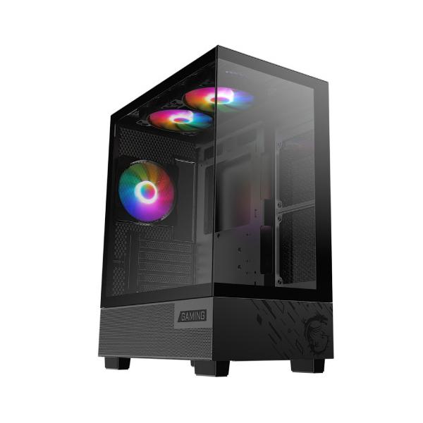 MSI エムエスアイ ケースのLEDボタンで簡単にライティングのON/OFFを切替可能 Micro-ATX対応PCケース ▼カラー：ブラック系 ▼ピラーレス：対応 ▼サイドパネル：ガラス ▼対応マザー形式：Micro ATX 、Mini-I...