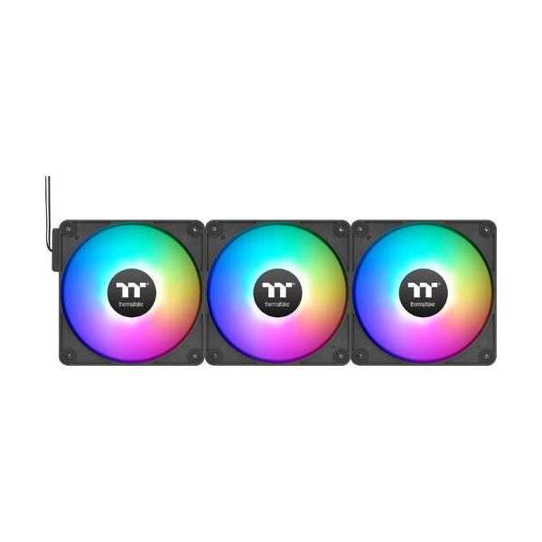 Thermaltake サーマルテイク ARGB搭載 140mmファン 3個入り ▼サイズ：14cm ▼（最大）ファン回転数：1800rpm ▼LED：ARGB ▼フレームカラー：ブラック系 ▼接続方式：4pin (PWMファン)