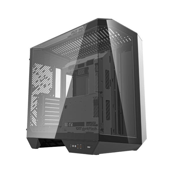 darkFlash ピラーレス　デュアルチャンバー構成 大型GPUを支えるスライド型ステイを搭載　ASUS社BTF規格マザーボードに対応　PCケース ▼カラー：ブラック系 ▼ピラーレス：対応 ▼サイドパネル：ガラス ▼背面コネクタ：対応 ▼...