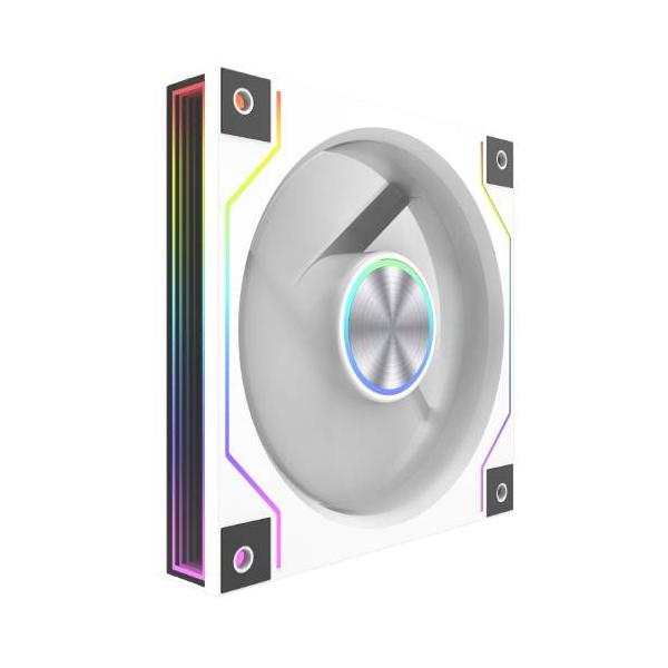 darkFlash ライン発光＋側面インフィニティミラー　連結接続対応　120mm角ファン ▼サイズ：12cm ▼（最大）ファン回転数：1600rpm ▼LED：ARGB ▼フレームカラー：ホワイト ▼接続方式：4pin (PWMファン)