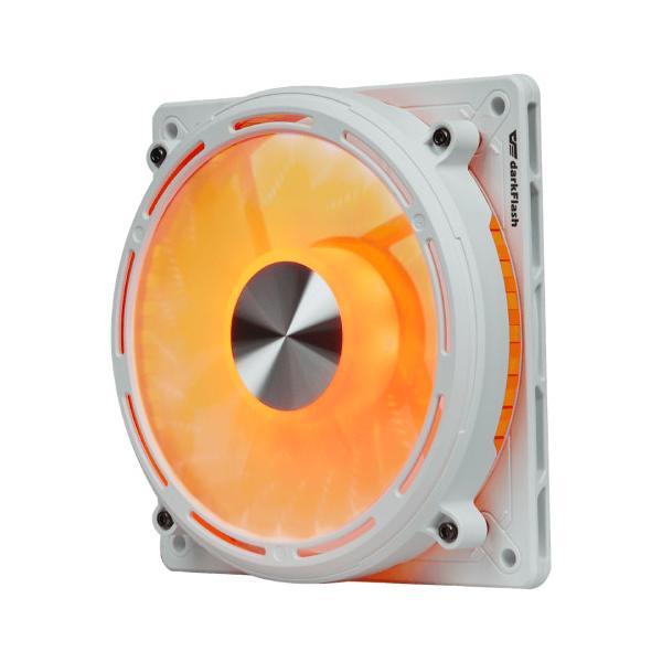 darkFlash フロント＆サイド発光 30mm厚 120mm角ファン リバースモデル ▼サイズ：12cm ▼（最大）ファン回転数：1900rpm ▼LED：ARGB ▼フレームカラー：ホワイト ▼接続方式：4pin (PWMファン) ▼...