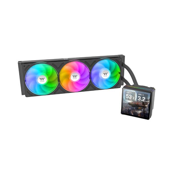 Thermaltake サーマルテイク 回転式ポンプヘッド × 3.95インチTFT LCDを搭載 360mmラジエーター 一体型水冷クーラー ▼対応ソケット intel：1851/1700 ▼対応ソケット AMD：AM5/AM4 ▼ファン...